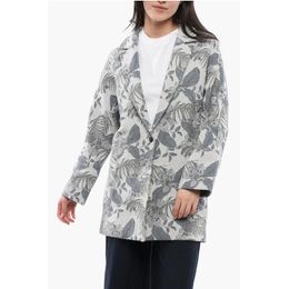 Woolrich Mantel mit Jacquard-Motiv und Blumenmuster in Grau