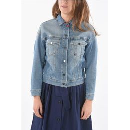 Woolrich Denim AMERICAN Jacke mit silbernen Kn&ouml;pfen in Blau
