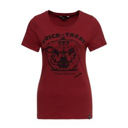 Queen Kerosin Damen Print T-Shirt Trick or Treat terra