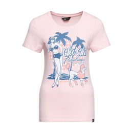 Queen Kerosin Damen T-Shirt Chi Chi Beach Poodle pink