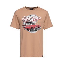 King Kerosin Herren Print T-Shirt Edsel latte macchiato