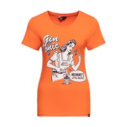 Queen Kerosin Damen Classic T-Shirt Gin Tonic orange