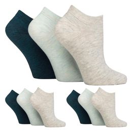 9er Pack Damen Diabetiker Trainingssocken | Breite Kn&ouml;chelsocken f&uuml;r geschwollene F&uuml;&szlig;e