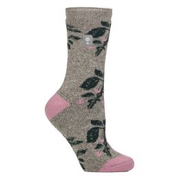 Heat Holders Damen Thermosocken | D&uuml;nne Fleece-Socken mit floralem Muster