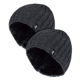 Heat Holders Herren Chunky Weiche Winter Rippm&uuml;tze - 2er Pack