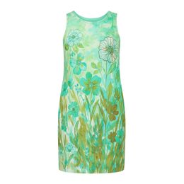 &Auml;rmelloses Kleid aus leichtem Voile mit Blumenmuster und Taschen