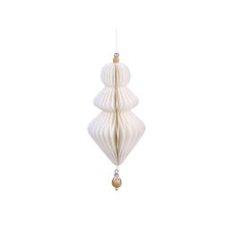 Chic Antique Ornament aus Papier mit Holzperle H10/D5 cm, antique creme, Schneemann skandinavische Deko Online Shop