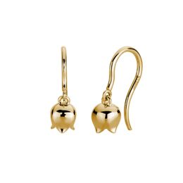Lyomi Ohrh&auml;nger 585/- Gelbgold Bl&uuml;te 2 synth. Diam. 0,20ct.