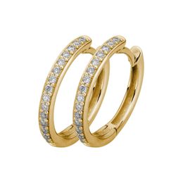 Lyomi Klappcreolen 585/- Gelbgold 30 synth. Diam. 0,22ct.