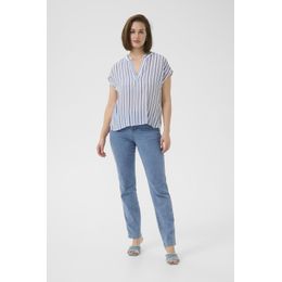 Kaffe Kurzarm-Bluse KAanja Regular fit blue white