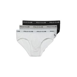 Slips im Dreierpack schwarz, grau und wei&szlig; mit Polo Club Logo-Detail