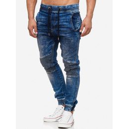 Tazzio Herren Jeans Regular Fit im Biker Jogger-Stil