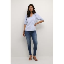 Culture Kurzarm-Bluse Casual fit Mazarine Blue white