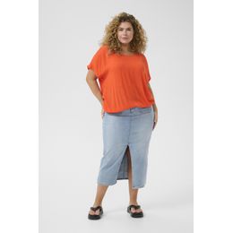 Kaffe Kurzarm-Bluse Loose fit Grenadine orange