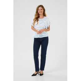 Kaffe &Auml;rmellose Bluse Loose fit Soft Chambray / Chalk Graphic blue white