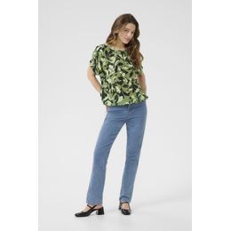 Kaffe Kurzarm-Bluse Relaxed fit Green Blurry Leafs green
