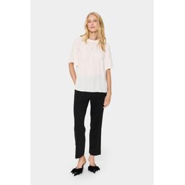 Saint Tropez Kurzarm-Bluse Lockere Passform Ice white