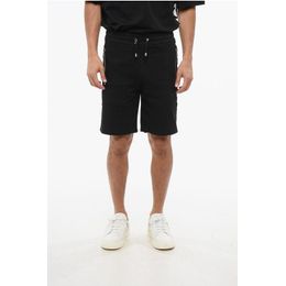 Balmain Jersey-Shorts mit seitlichem Logoband in Schwarz