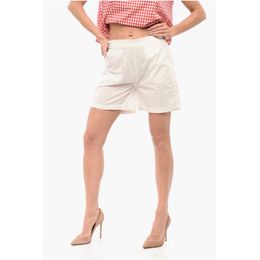 Woolrich Popeline-Baumwoll-Shorts mit elastischem Bund in Wei&szlig;