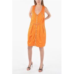 Bottega Veneta Mini-Utility-Kleid mit durchgehendem Rei&szlig;verschluss in Orange