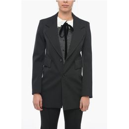 Bottega Veneta Blazer aus Stretchwolle mit geschwungenen &Auml;rmeln in Schwarz