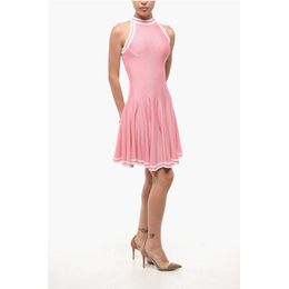 Balmain &Auml;rmelloses ausgestelltes Skaterkleid in Pink