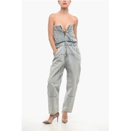 Balmain &Auml;rmelloser Jeans-Jumpsuit in Blau