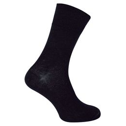 3 Paar Multipack Herren Wolle diabetische Socken f&uuml;r geschwollene Beine | Dr.Socks | gerippte nahtlose Merinowolle Socken in schwarz - schwarz