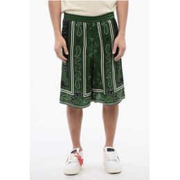 Off-White Shorts mit Bandana-Print in Gr&uuml;n