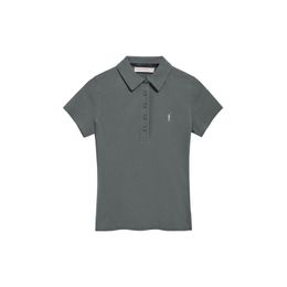 Poloshirt Pereira steingrau mit f&uuml;nf Kn&ouml;pfen und Rigby Go-Stickerei