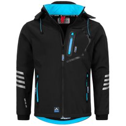 Arctic Seven Herren Softshell Jacke &Uuml;bergangsjacke &ndash; Schwarz-Blau