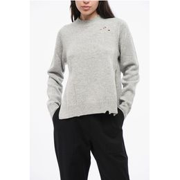 Maison Martin Margiela MM1 MM10 &ndash; Grauer Wollpullover mit Distressed-Effekt