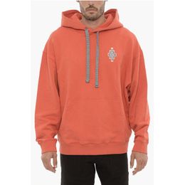 Baumwoll-Hoodie OPTICAL CROSS mit aufgesetzter Tasche in Rot