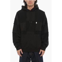 Einfarbiger Baumwoll-Hoodie in Schwarz