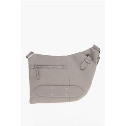 Maison Martin Margiela MM11 Strukturierte Leder-Umh&auml;ngetasche 5AC ON BODY in Grau