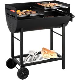 Holzkohlegrill Tepro "Grillfass Detroit", schwarz, B:94cm H:92cm T:43cm, Grills, BxTxH: 94x43x92 cm