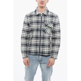 Woolrich Wattiertes kariertes TIMBER Overshirt in Blau