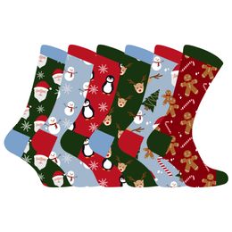 Kinder Weihnachten Socken | Sock Snob | Neuheit Spa&szlig; Muster Weihnachtsgeschenk Socken f&uuml;r Jungen & M&auml;dchen - 6 Pack