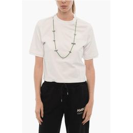 Ambush Einfarbiges STOPPERS Rundhals-T-Shirt mit abnehmbarer Kette in Wei&szlig;