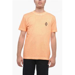 SUNSET CROSS T-Shirt mit Logo-Patch in Orange