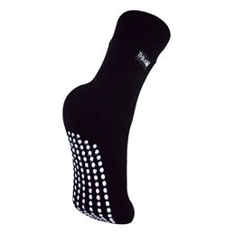 Kids Indoor Slipper Socken mit Greifern | THMO | Thick & Warm Comfort Loose Top Non Slip Thermal Socks - Black