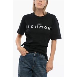 John Richmond TOMIOK &Uuml;berzieh-T-Shirt mit Spitzendetail hinten in Schwarz