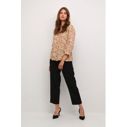 Kaffe Kurzarm-Bluse Regular fit Sand/Brown Animal Print