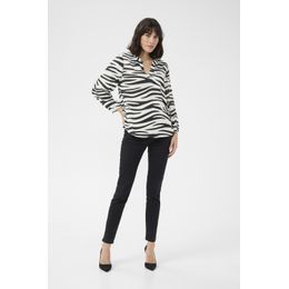Kaffe Kurzarm-Bluse Regular fit Chalk/Black Animal animal