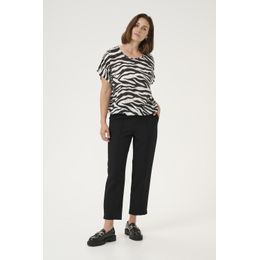 Kaffe &Auml;rmellose Bluse Loose fit Black/Chalk Animal Print