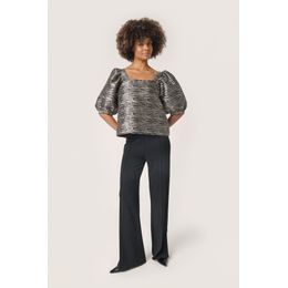 Soaked in Luxury Kurzarm-Bluse Gerade Passform Zebra Jacquard animal