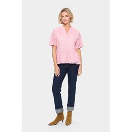 Saint Tropez Kurzarm-Bluse Gerade Passform Pink Nectar rose
