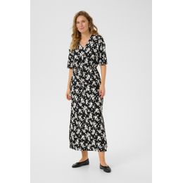 Kaffe Jerseykleid Loose fit Black, Chalk Flower Print black offwhite