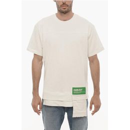 Ambush Einfarbiges T-Shirt mit Rundhalsausschnitt und H&uuml;fttasche in Wei&szlig;
