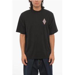 Einfarbiges OPTICAL CROSS T-Shirt mit Rundhalsausschnitt in Schwarz